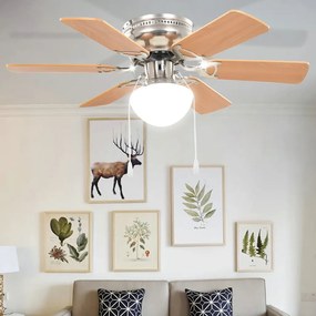 50536 vidaXL Ozdobný stropní ventilátor se světlem 82 cm světle hnědý