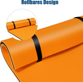 Costway Vodní houpací síť plavecká podložka plavecký raft vodní postel oranžová