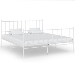 Rám postele bílý kov 200 x 200 cm - Default Title