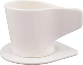 Kyuka Cup Porcelánová šálek s podšálkem na kávu 175 ml Bílá