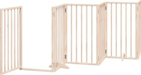 Zábrana pro psy s dvířky skládací 9 panelů 450 cm topol 3155532