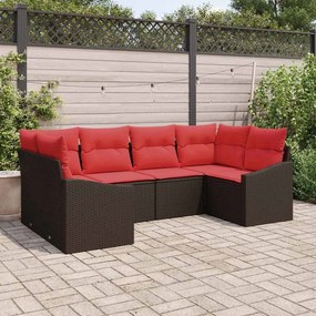 Set pohovek 6 ks Hnědá polyratan 3346864