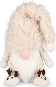 Vánoční figurka látkového skřítka béžová 48 cm