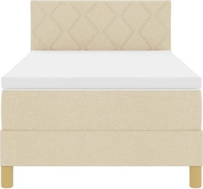 Postel s boxspringem s polštářem Krémová 100 x 200 cm textil 3338977