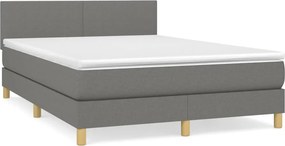 Box spring postel s matrací tmavě šedý 140 x 190 cm textil 3140450
