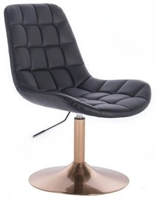 LuxuryForm DESIGN Otočná židle PARIS na zlatém talíři - černá