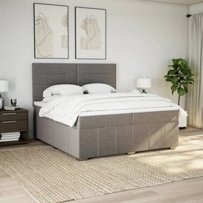 Box spring postel s matrací taupe 200x200 cm textil 3294079