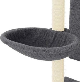 Škrabadlo pro kočky se sisalovými sloupky tmavě šedé 130,5 cm 172042