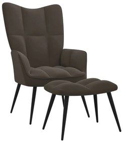 328085 vidaXL Relaxační křeslo se stoličkou tmavě šedé samet