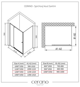 CERANO - Sprchový kout Santini L/P - chrom, transparentní sklo - 120x100 cm - křídlový