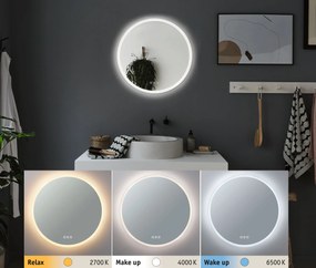 P 78952 HomeSpa LED zrcadlo s osvětlením Mirra kruhové IP44 zrcadlo/bílá 21W WhiteSwitch - PAULMANN