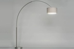 Stojací designová oblouková lampa Adamo Soffito Taupe Yersey