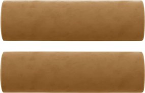 2místná pohovka s polštáři hnědá 120 cm samet 3200878