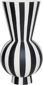 Bílá/černá ručně vyrobená váza z kameniny (výška 28 cm) Toppu – OYOY Living Design