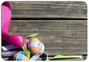 Velikonoční prostírání - 017, Vajíčka na dřevě
