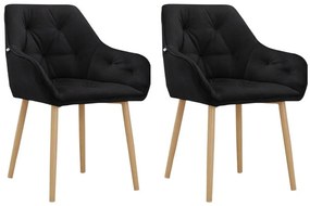 Danish style Jídelní židle Betty (SADA 2 ks), samet, dub / černá
