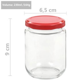Zavařovací sklenice s červenými víčky 48 ks 230 ml - Default Title