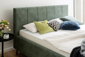 Čalouněná postel LEJSAN 160x200 s úložným prostorem, zelená