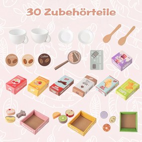 Costway Shop 30 TLG. Dřevěná prodejna s automatem a pokladnou a kávovarem