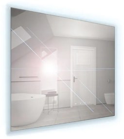 BPS-koupelny Zrcadlo závěsné s LED podsvětlením po obvodu Nikoletta LED 1 Typ: bez vypínače, Rozměry (cm): 100x65 - (Nikoletta LED 1/100)