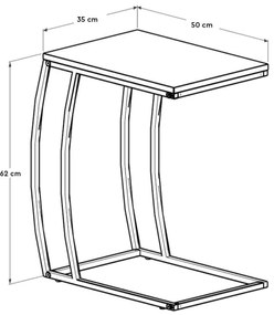 Odkládací stolek 65x35 cm černá