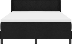 Postel s boxspringem s čelo Černý 200 x 160 cm textil 3341176