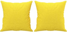2dílná sedací souprava s polštáři světle žlutá textil 3202139