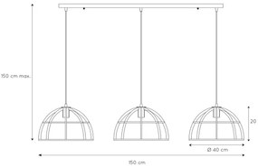 Lucide 76464/03/30 - Lustr na lanku DIKRA 3xE27/60W/230V