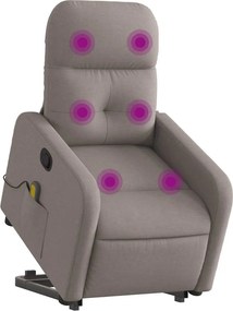 Zvedací masážní polohovací křeslo taupe textil 3206811