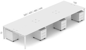 NABYTEK-DESIGNOVY.CZ - DEBZ39U - Kancelářská sestava EPIC Z39 U, volitelná délka stolu 360/420/480/540cm, dub/černá