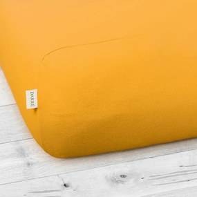 Jersey prostěradlo tmavě žluté na výšku matrace do 20 cm Velikost: 140 x 200