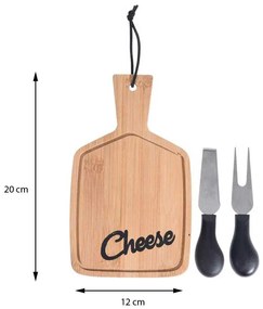 Sada na krájení sýrů Cheese 2, bambus, 20x12 cm
