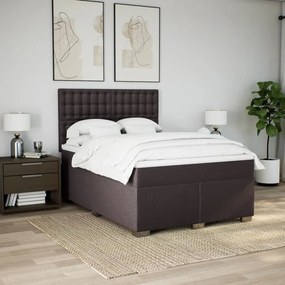 Box spring postel s matrací tmavě hnědá 140x200 cm textil 3292828