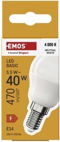 Emos lighting LED žárovka Basic Mini Globe / E14 / 5,5 W (40 W) / 470 lm / teplá bílá 1525741451