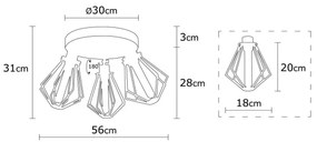 Přisazený lustr OYLAT 3xE27/40W/230V
