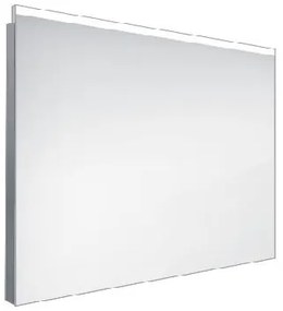 Nimco Zrcadla - Koupelnové podsvícené LED zrcadlo 800 x 600 mm, hranaté, aluminium ZP 8003