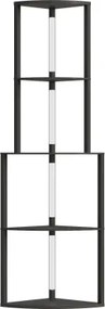 HOMCOM stojací lampa se 4 policemi (rohová), stmívatelná, 55,5 × 39,5 × 163 cm, černá