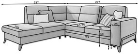 Rohová sedačka Clarice (světle šedá) (L). 1044517