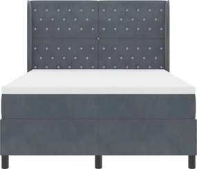 Postel s boxspringem s matrací Tmavě šedá 160 x 200 cm samet 3341961