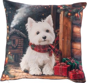 Povlak na polštářek WHITE TERRIER 40 x 40 cm