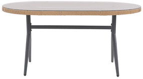 Zahradní stůl z umělého ratanu 160 x 94 cm béžový ALIANO Beliani
