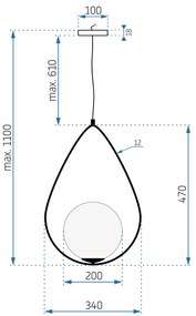Toolight Moderní stropní svítidlo do podkroví APP938-1CP Black
