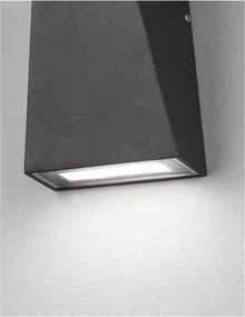 NV 9202262 Venkovní nástěnné svítidlo MILEY černý hliník čiré sklo LED 7W 3000K IP54 200-240V IP54 světlo nahoru a dolů - NOVA LUCE