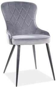 Casarredo - Komfort nábytek Designová jídelní židle PIKA velvet šedá/černý kov