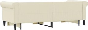 Válenda s přistýlkou a zásuvkami krémová 90 x 200 cm umělá kůže 3197733