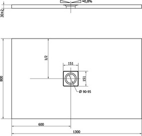 Polysan, FLEXIA sprchová vanička z litého mramoru s možností úpravy rozměru 130x80x3cm, 72899