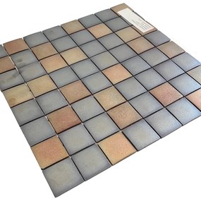 Hisbalit Skleněná mozaika stříbrná; bronzová Mozaika TEXTURAS EVER 4x4 (32x32) cm - 40EVER