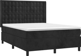 Box spring postel s matrací černá 140 x 190 cm samet 3132917