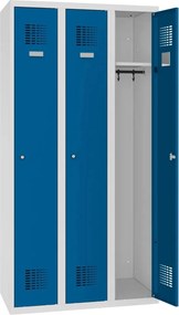 MALOW Šatní skříň kovová Sum 330 W šířka 900 mm [tmavě šedá RAL 7032, tmavě šedá RAL 7032, cylindrický zámek]