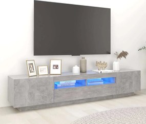 vidaXL TV skříňka s LED osvětlením 200x35x40 cm [3120171] Barva: Betonová šedá